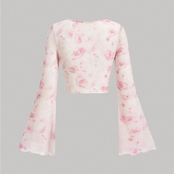 Tops | Floral Pink Womens Top | Poshmark